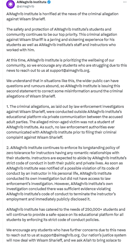 Imam Wisam Sharieff of AlMaghrib Institute @ the centre of sexual abuse ...